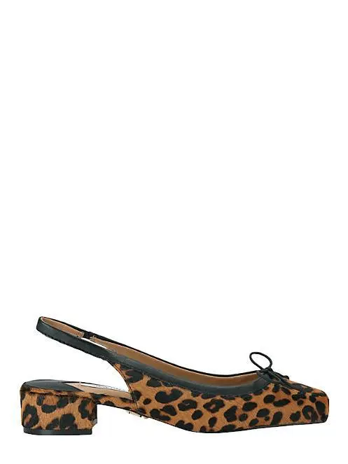 Steve Madden Leopard Print Leather Slingback Courts - Brown/oth