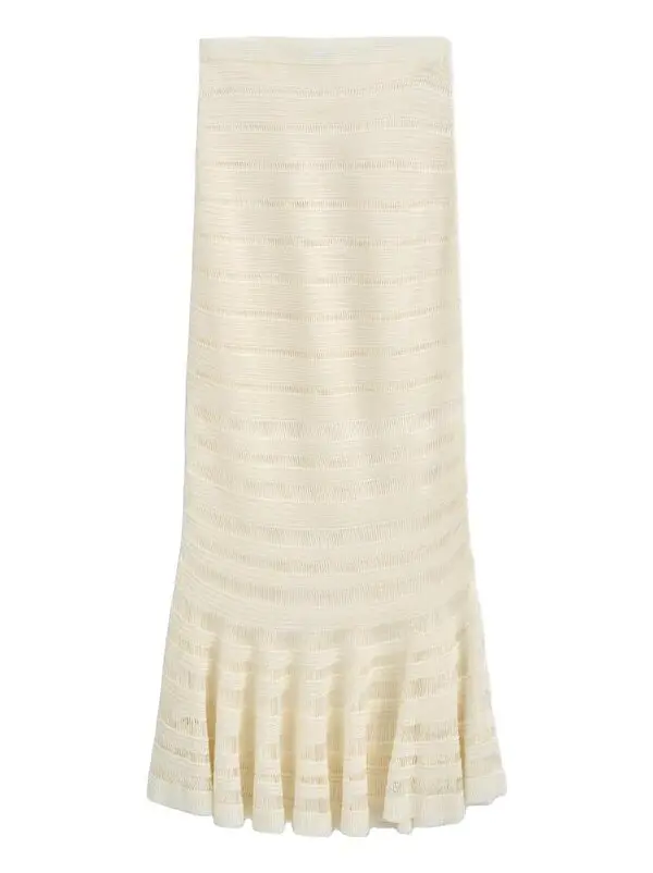 Cos Ladder-stitch Knitted Midi Skirt - White