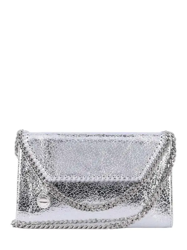 Stella McCartney Falabella Crackle-effect Crossbody Bag - Silver