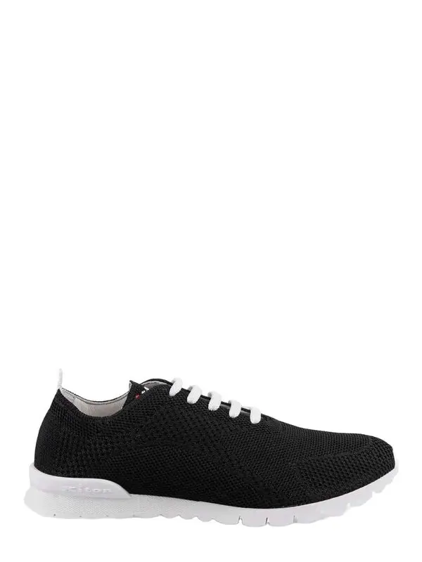 Kiton Lace-up Textured Sneakers - Black