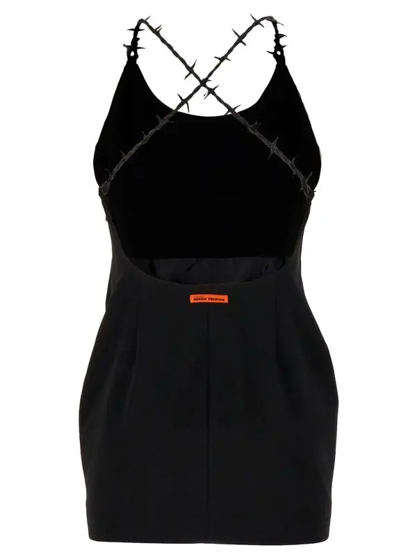 Heron Preston Black Dress With Barbed Wire Detail - Multicolor
