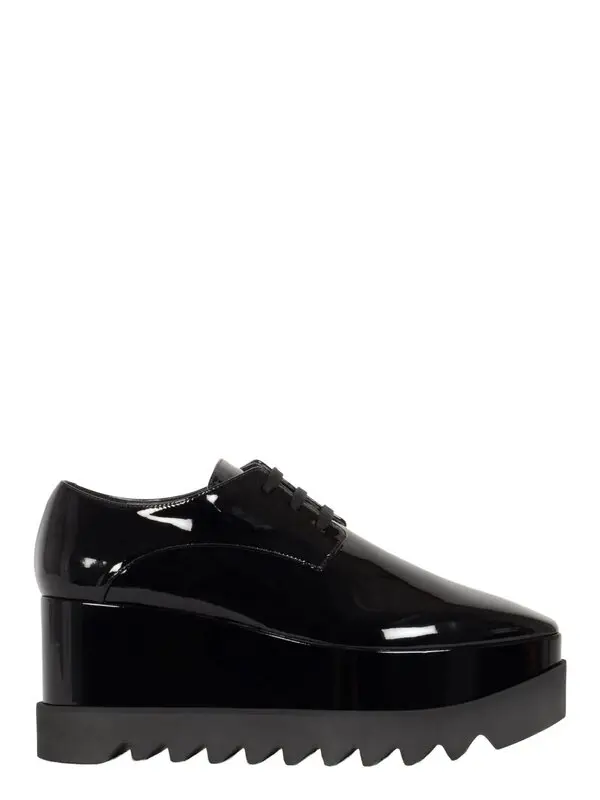Stella McCartney Oxford Elyse Shiny 80mm Wedge Platform Shoes - Black