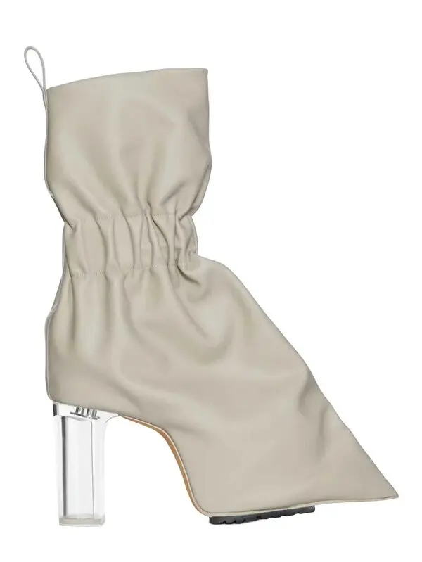 Rick Owens Cuffed Boots With Transparent Heel - Gray