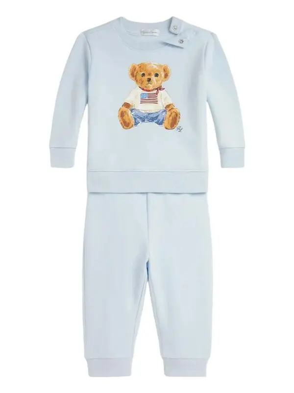 Ralph Lauren Teddy Bear Print Cotton Set - Blue