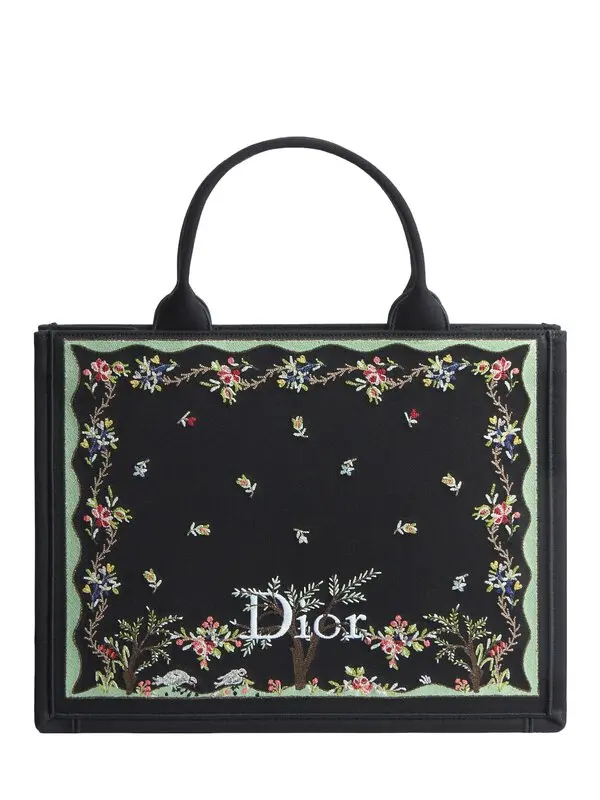 Dior Medium Book Tote With Strap - Black