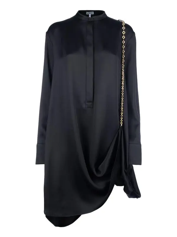 Loewe Long Sleeve Draped Dress - Multicolor