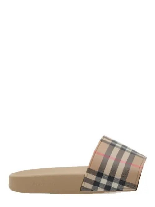Burberry Check Rubber Slide Sandals - Archives Beige