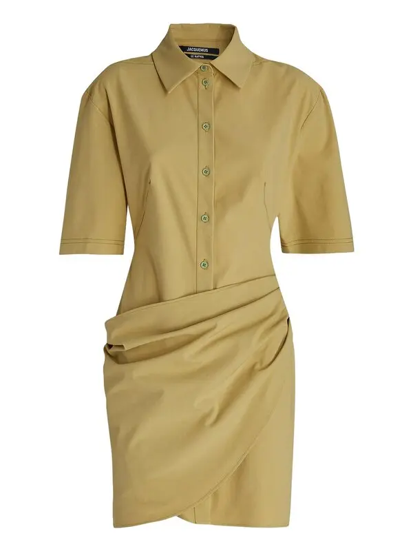 Jacquemus Button-up Shirt Dress With Draped Skirt - Multicolor