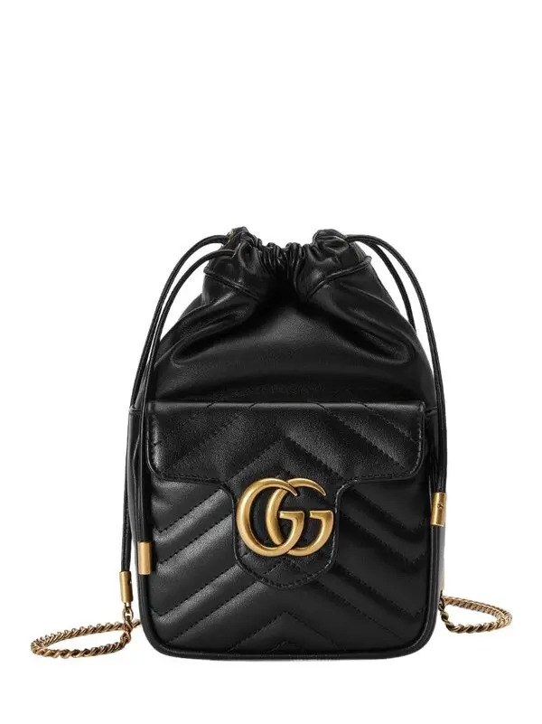 Gucci Mini Gg Marmont Bucket Bag - Black