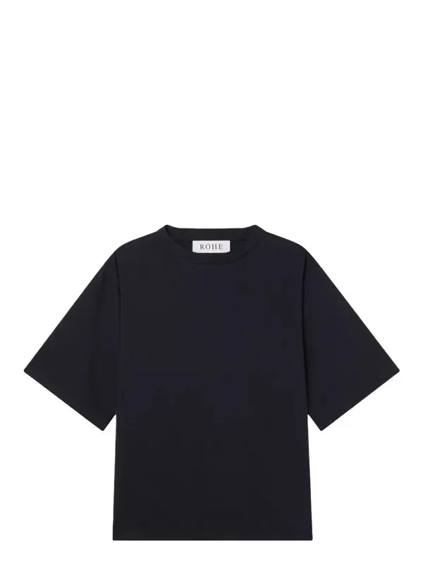 RÓHE Short-sleeved Crewneck T-shirt - Black