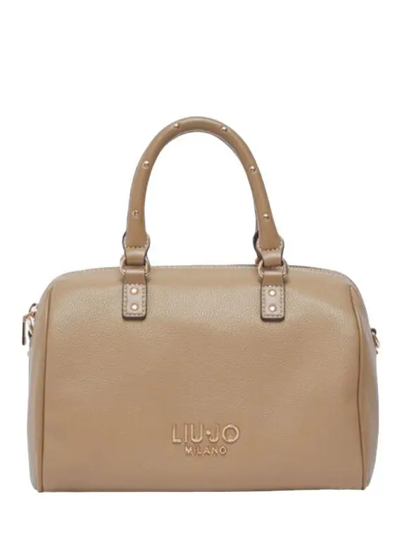 Liu Jo Logo Plaque Small Satchel Tote Bag - Mud Color