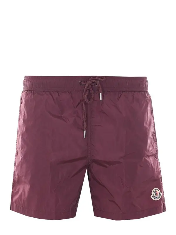 Moncler Logo Swim Trunks - Red