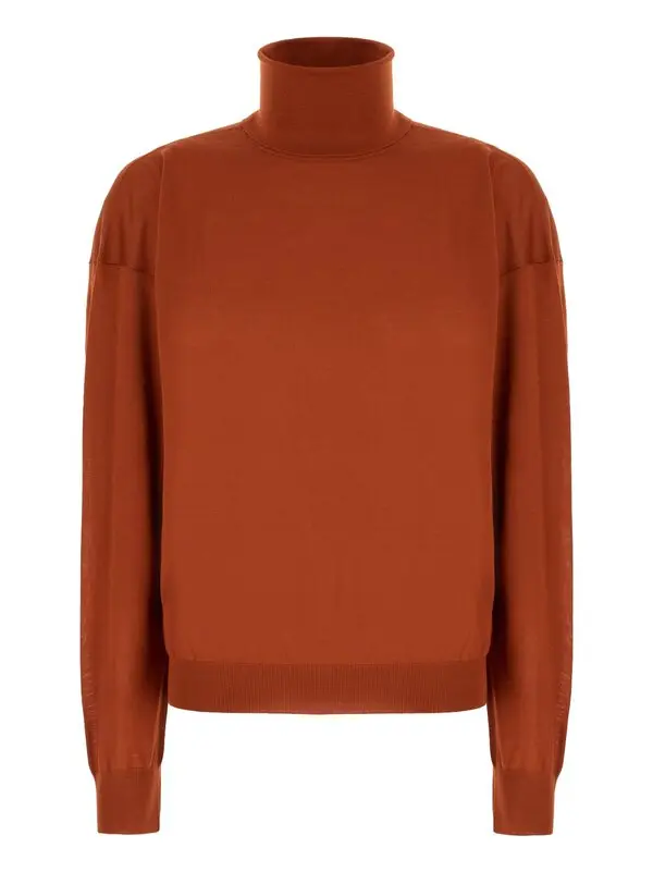 Saint Laurent Ribbed Knit Turtleneck Pullover - Multicolor