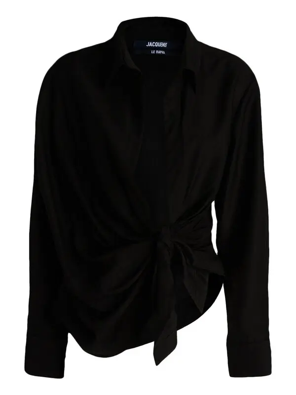Jacquemus Le Raphia Draped Tie Detail Shirt - Multicolor