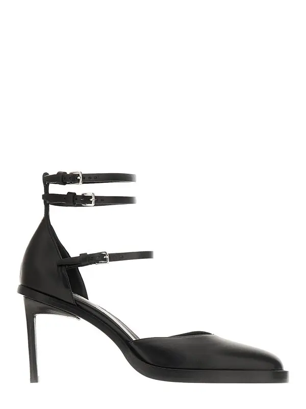 ANN DEMEULEMEESTER Leather Pumps With Strappy Ankle Detail - Multicolor