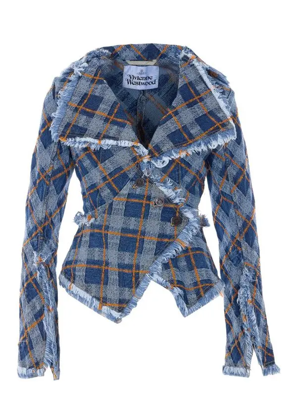 VIVIENNE WESTWOOD Checked Long-sleeve Jacket - Blue