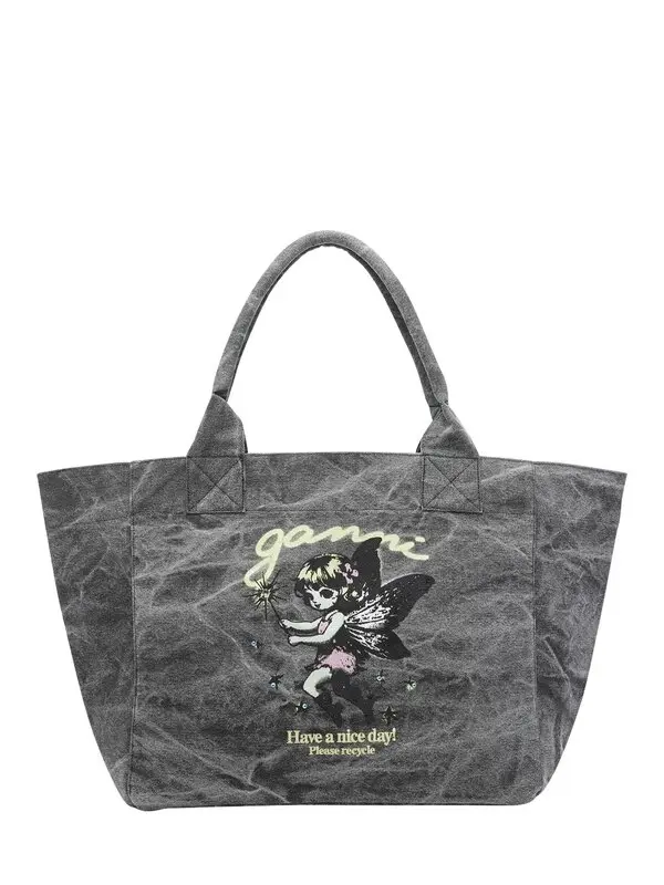 GANNI Medium Trapeze Shopping Bag - Black
