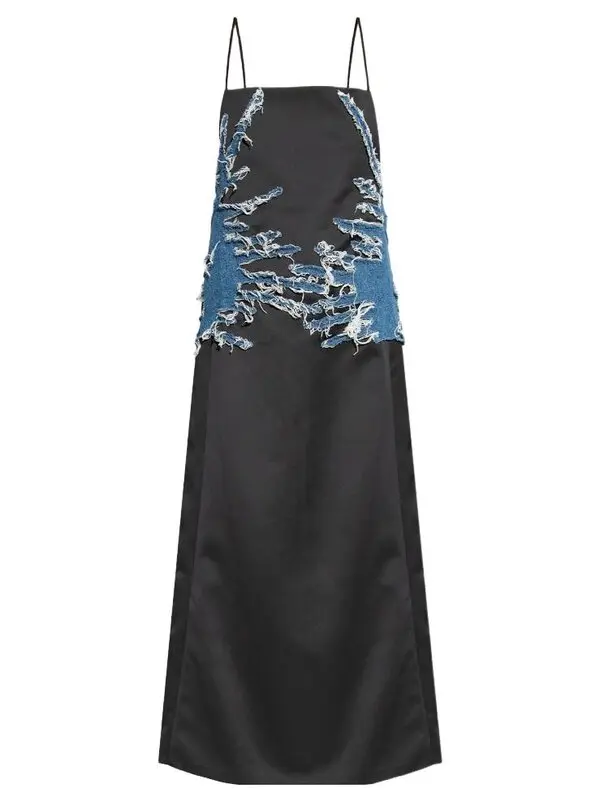 Y/project Denim Patch Sleeveless Maxi Dress - Black