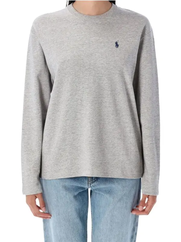 Polo Ralph Lauren Long Sleeve Embroidered T-shirt - Grey