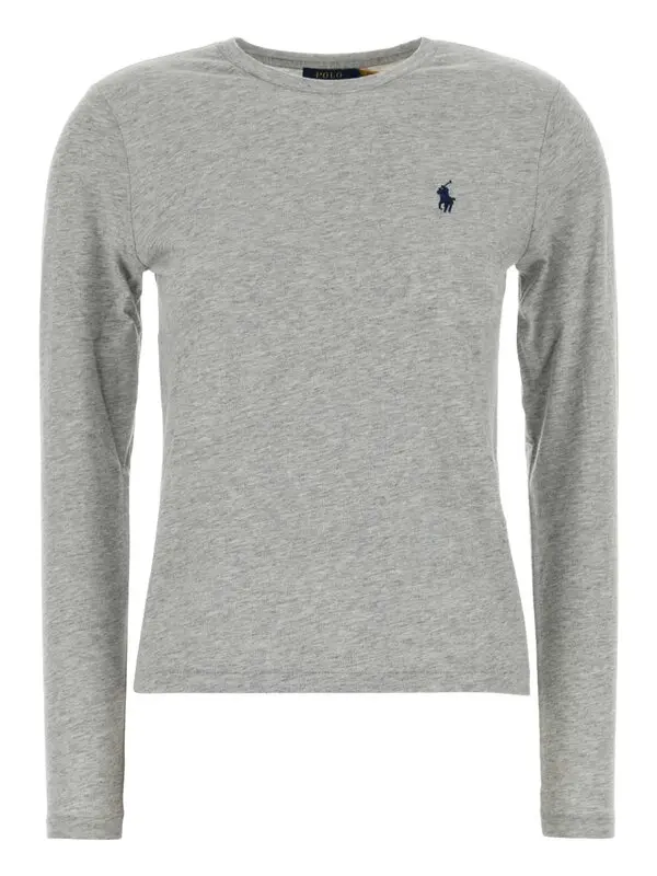 Polo Ralph Lauren Long Sleeve Embroidered T-shirt - Grey