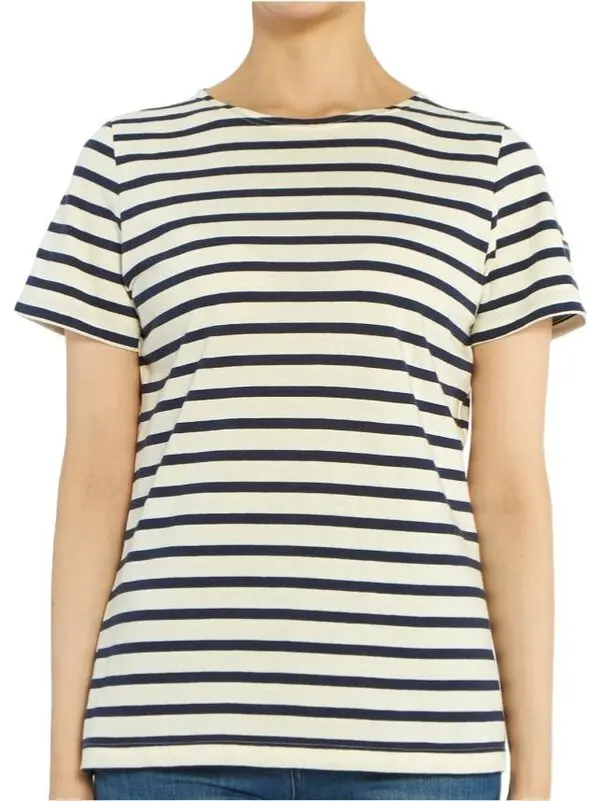 Saint James Striped Graphic T-shirt - White