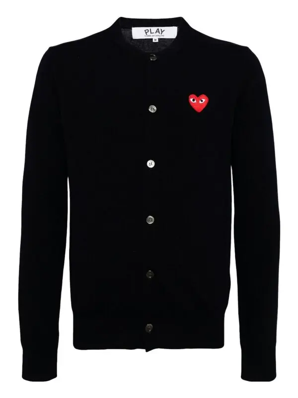 Comme Des Garçons Long Sleeve Knitted Cardigan - Black