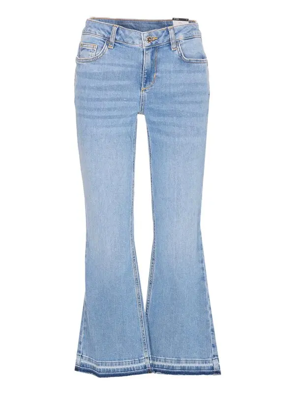 Liu Jo Logo Patch Flared Jeans - Blue