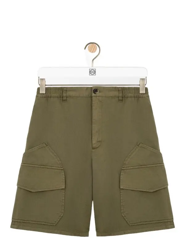 Loewe Belt Loop Cargo Shorts - Khaki Green