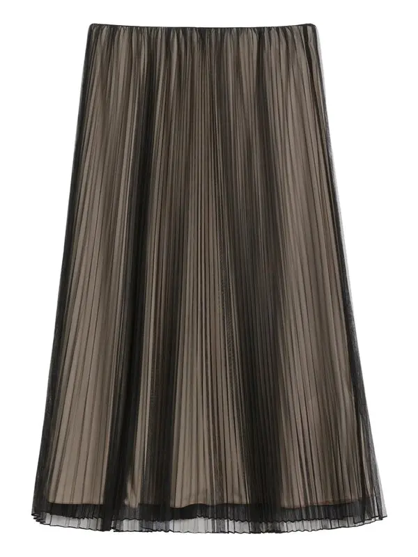 Max Mara Plissé-pleated Full Length Skirt - Black