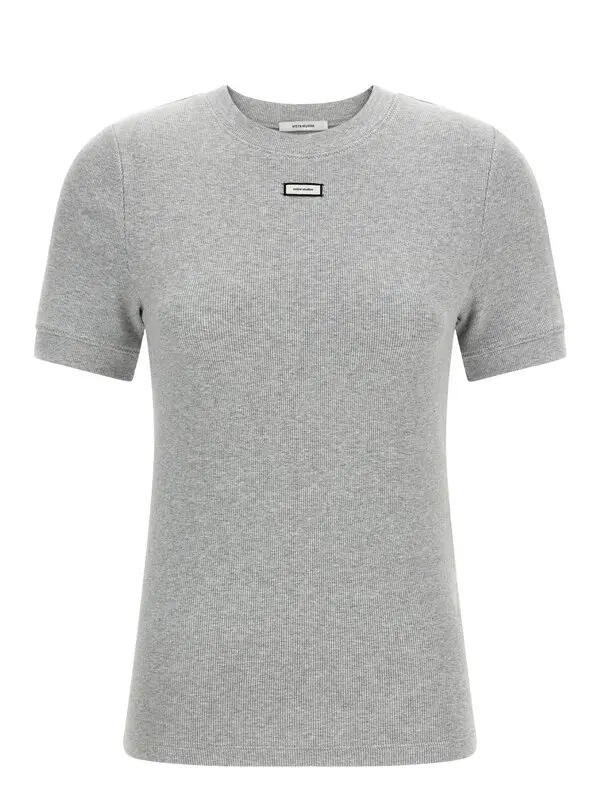 ENTIRE STUDIOS Logo Ribbed T-shirt - Grey