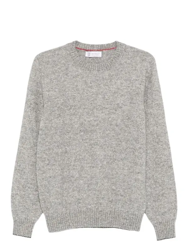 Brunello Cucinelli Crew Neck Long Sleeve Sweater - Grey