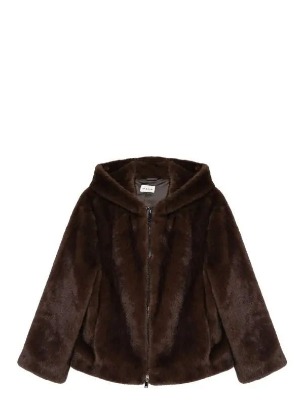 P.a.r.o.s.h Hooded Zip-front Jacket - Brown