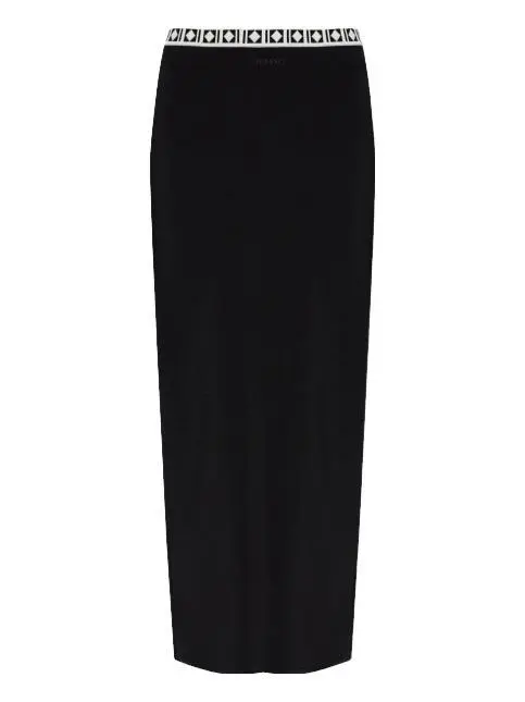 Versace Geometric Waist Maxi Skirt - Black
