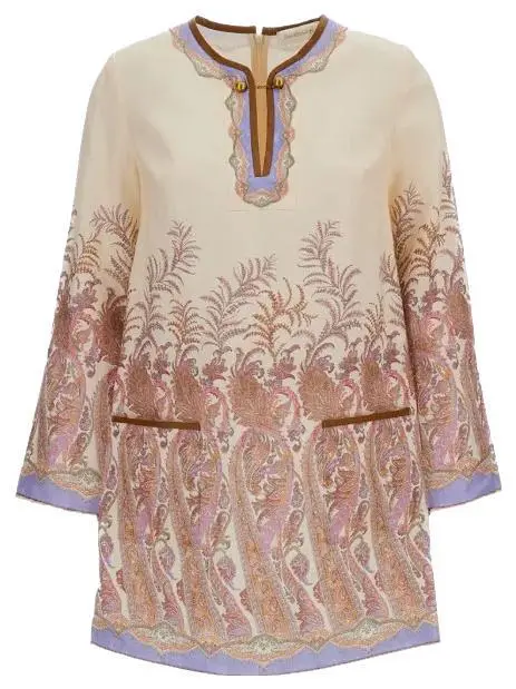 Zimmermann Printed Patch Pocket Dress - Nude