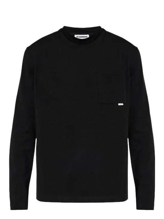 JIL SANDER Long Sleeve Pocket T-shirt - Black