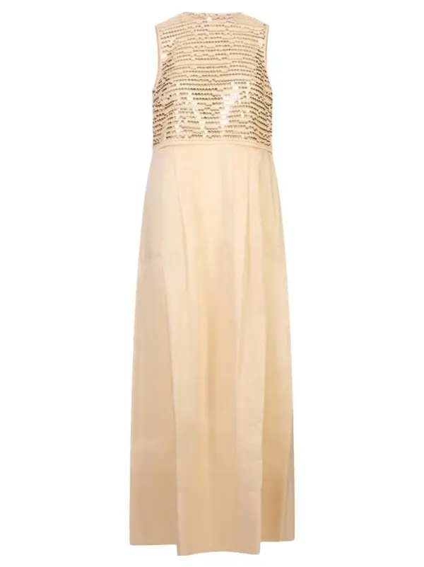 Peserico Sequin Bodice Maxi Dress - Ivory