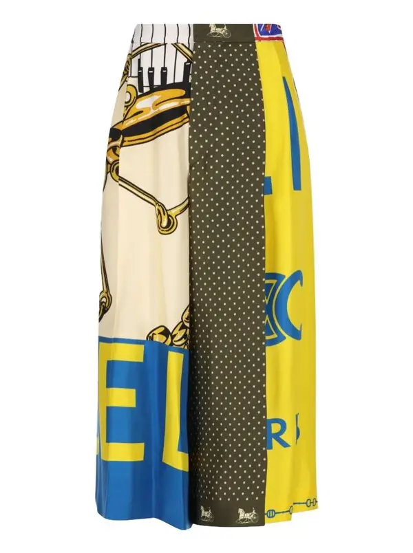 Celine Wide-leg Printed Trousers - Multicolor