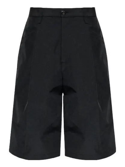 WILLY CHAVARRIA Pleated Bermuda Shorts - Black