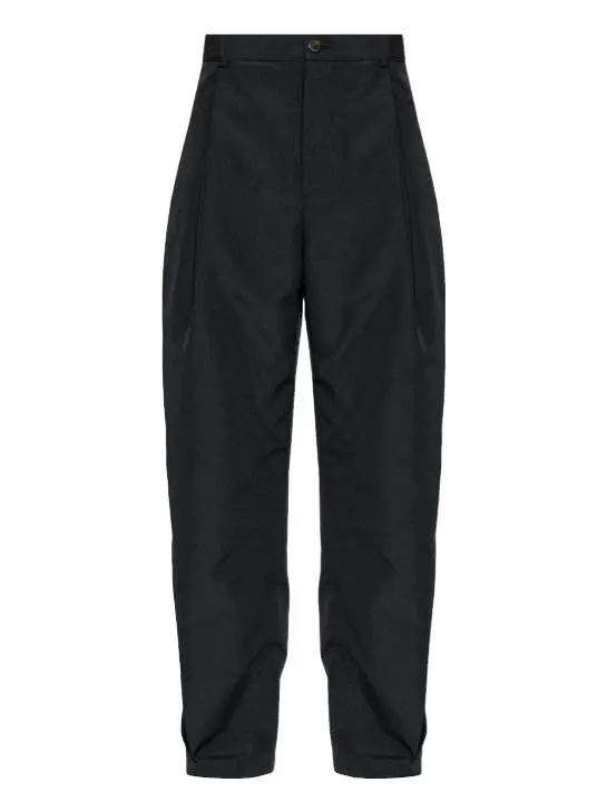 WILLY CHAVARRIA Wide Leg Pleated Trousers - Black