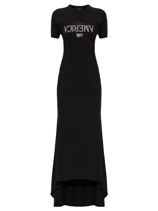 WILLY CHAVARRIA Printed Maxi Dress - Black