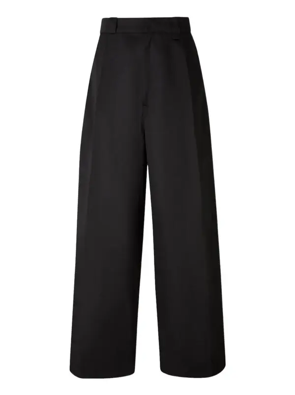 WILLY CHAVARRIA Wide-leg Trousers With Belt Loops And Tonal Stitching - Black