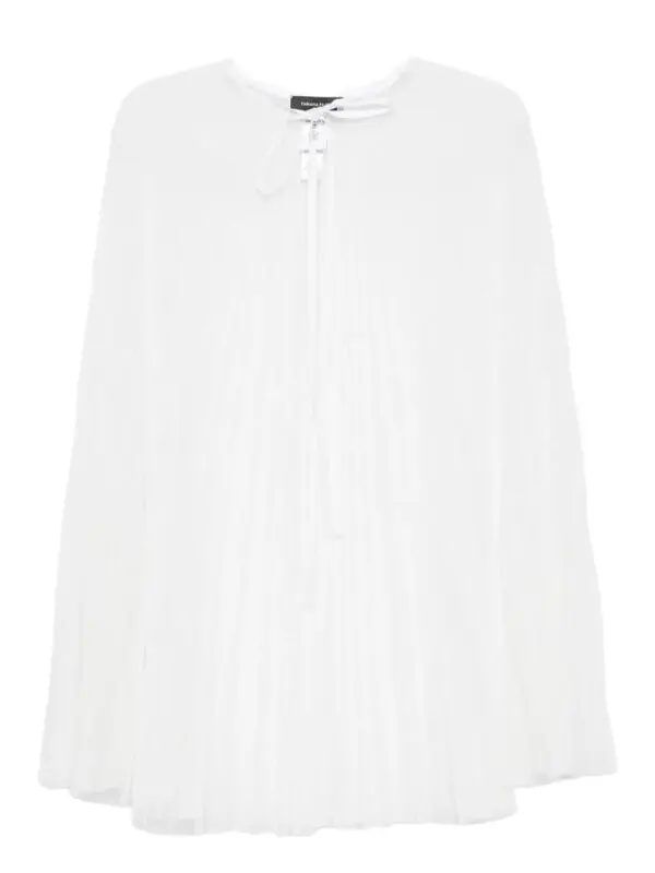 Fabiana Filippi Pleated Cape With Tie Detail - White