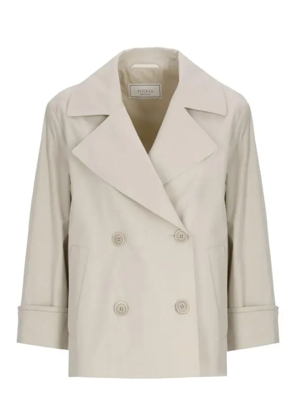 Peserico Double-breasted Short Jacket - White