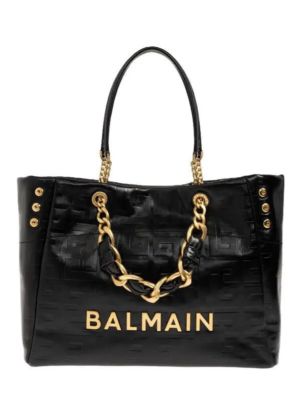 Balmain 1945 Soft Chain Tote Bag - Black