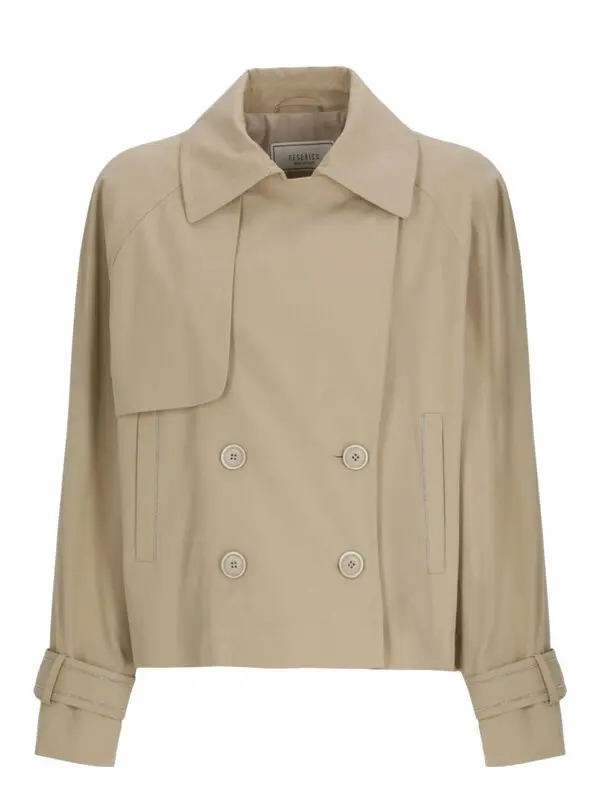 Peserico Short Double-breasted Jacket - Beige