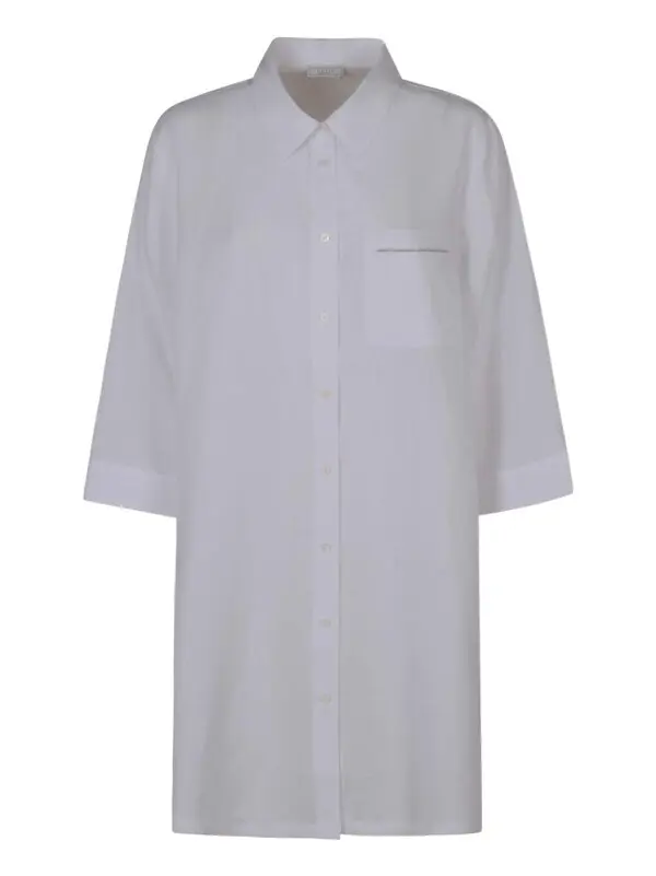 Peserico Embellished Three-quarter Sleeve Shirt - White