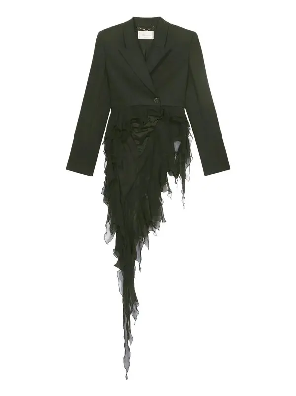 Blumarine Asymmetrical Ruffled Jacket - Black