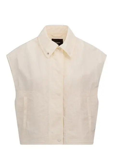 Herno Cropped Sleeveless Jacket - White