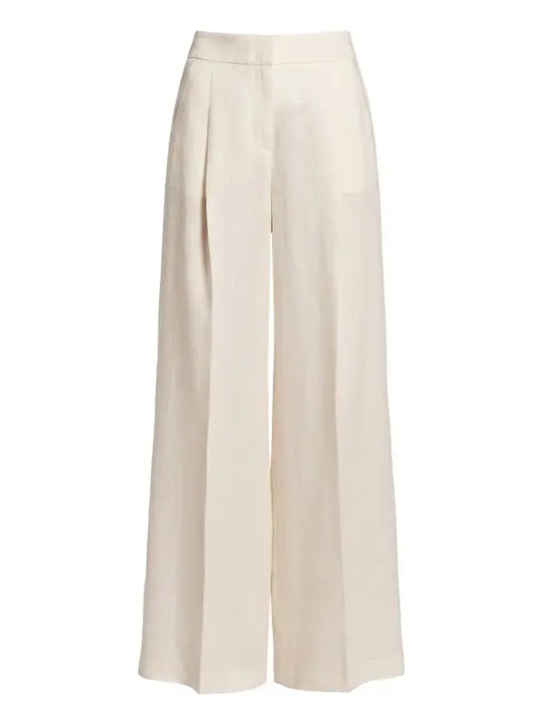Peserico Pleated Wide-leg Trousers - White