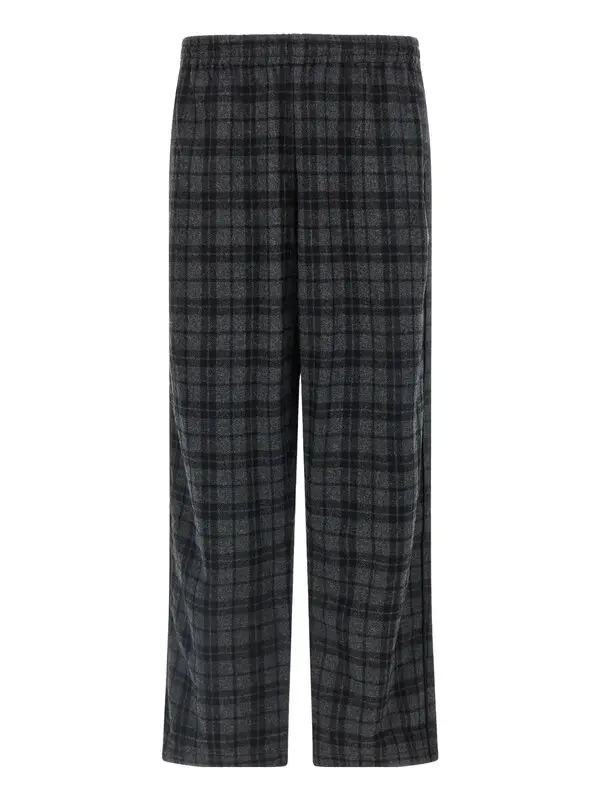 WILLY CHAVARRIA Ruff Rider Check Pants - Black